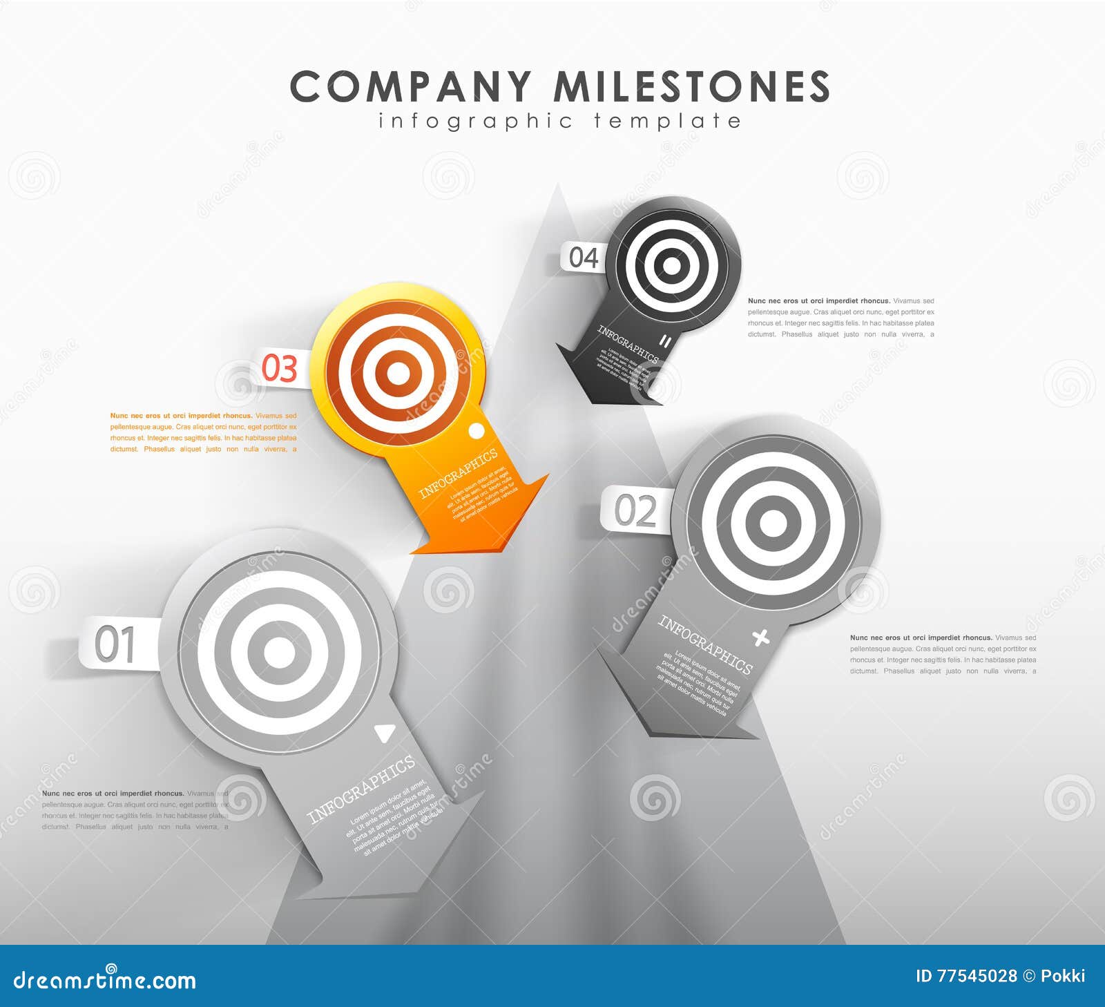 Infographic Company Milestones Timeline Vector Template. Stock Vector ...