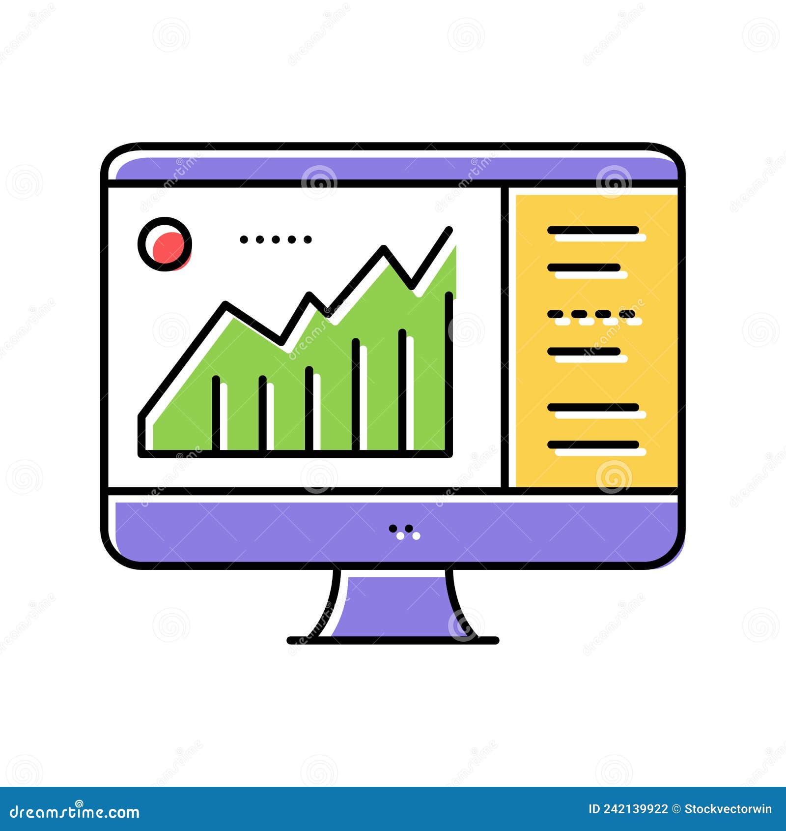 Infographic on Computer Display Color Icon Vector Illustration Stock ...