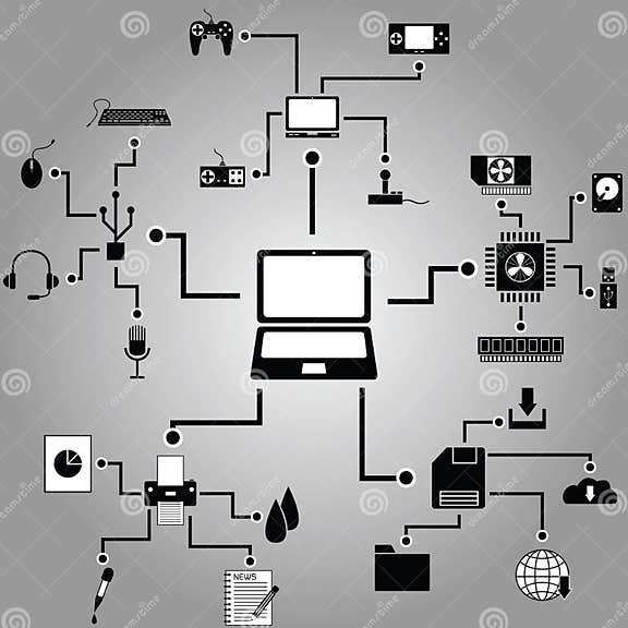 Infographic Computer Template Design Stock Vector - Illustration of ...