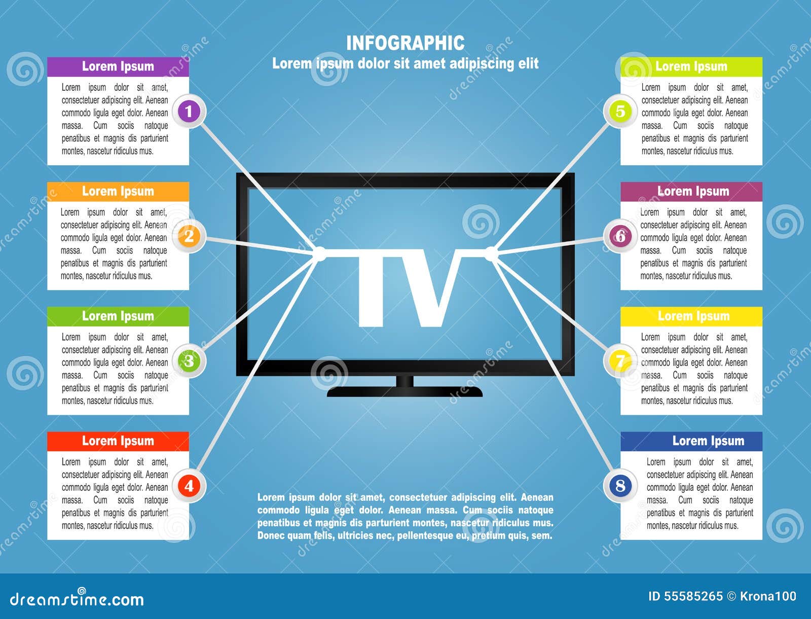 Infographic Con La TV Y 8 Opciones Ilustración del Vector - Ilustración ...