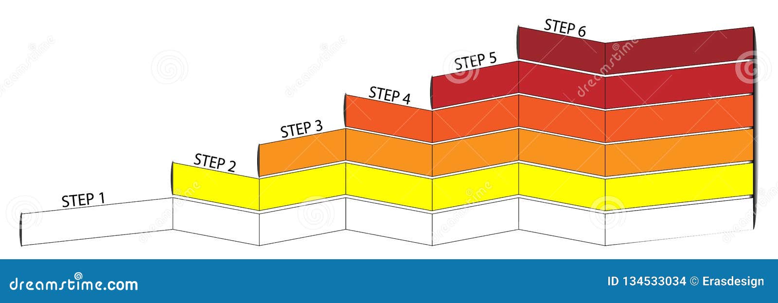 Infographic Con 6 Niveles En Diversos Colores Stock de ilustración ...