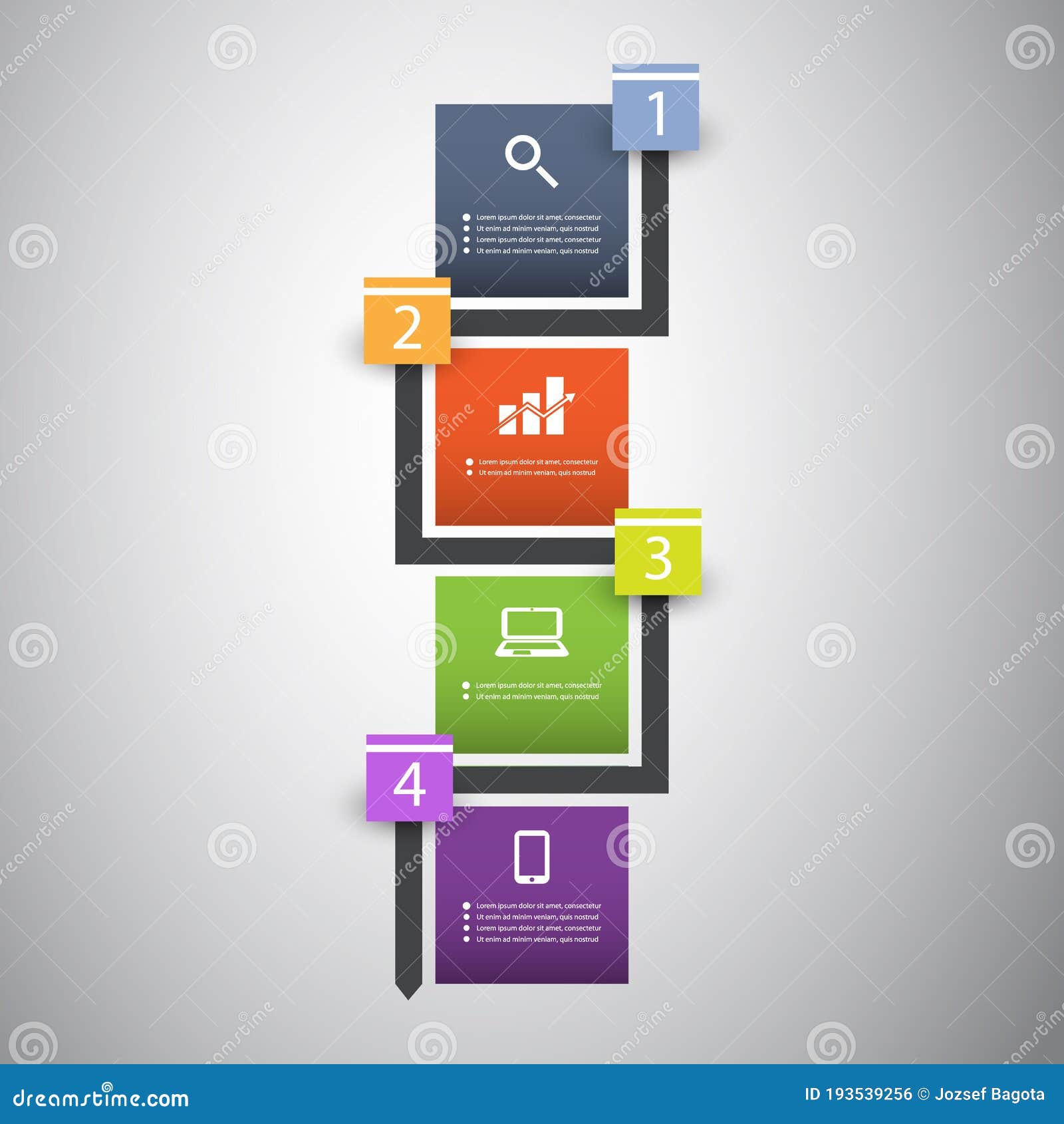 Infographic Concept - Colorful Flow Chart Design Stock Vector ...