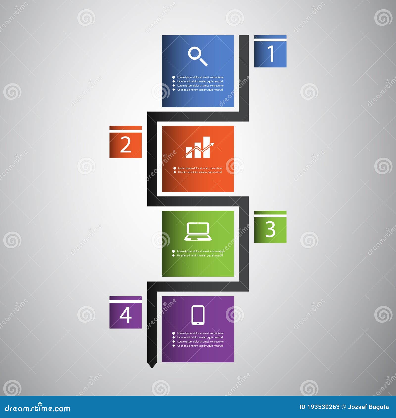 Infographic Concept - Colorful Flow Chart Design Stock Vector ...