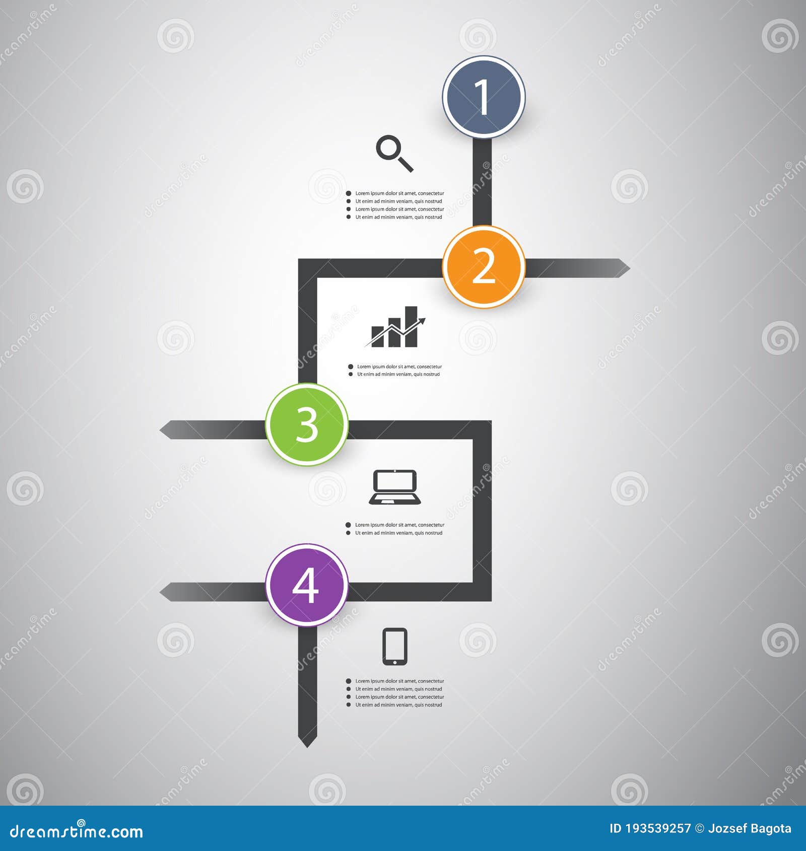 Infographic Concept - Flow Chart Design Stock Vector - Illustration of ...