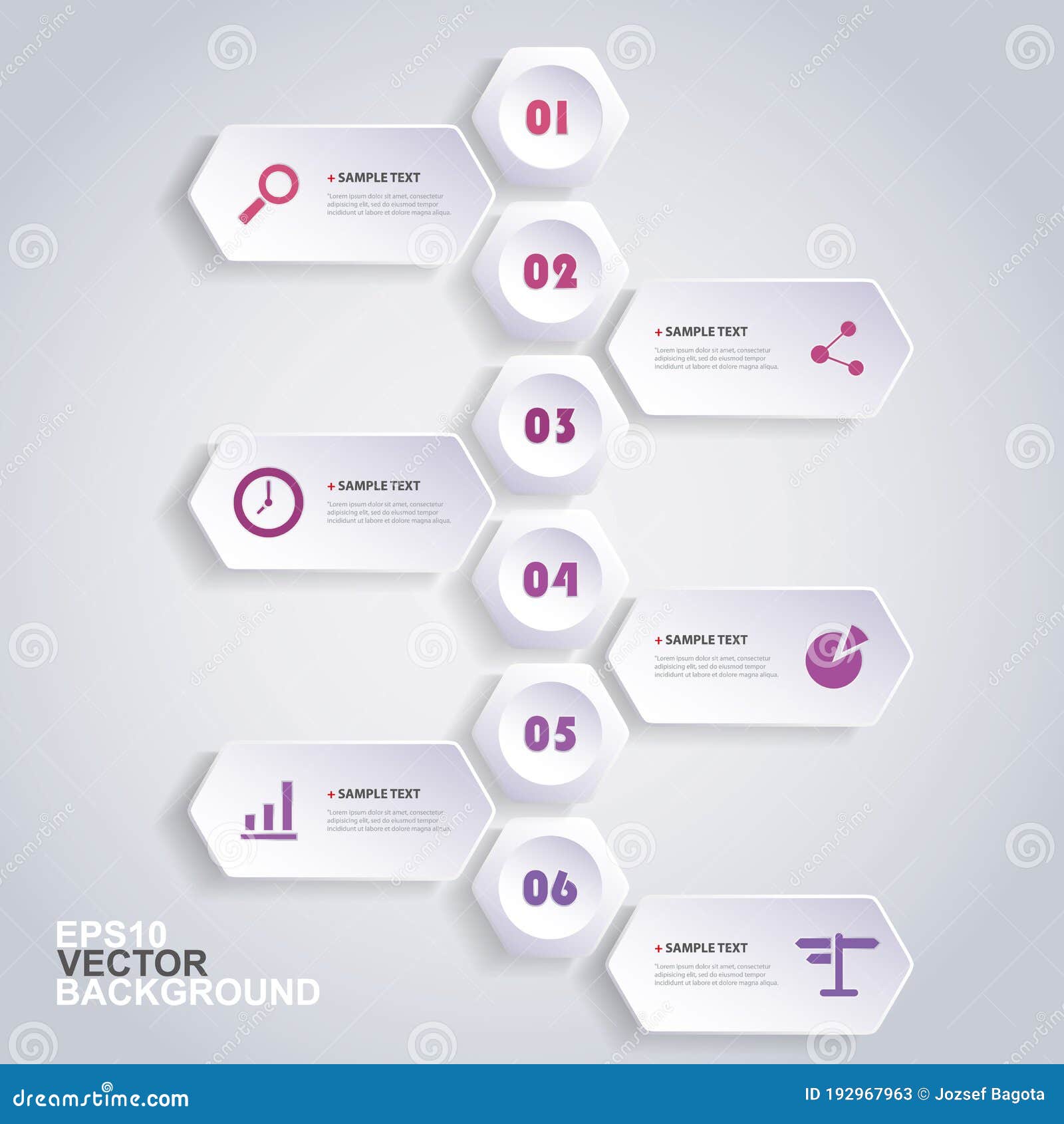 Infographic Concept with Hexagons - Flow Chart Design - Timeline Stock ...