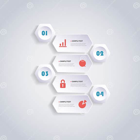 Infographic Concept with Hexagons - Flow Chart Design - Timeline Stock ...