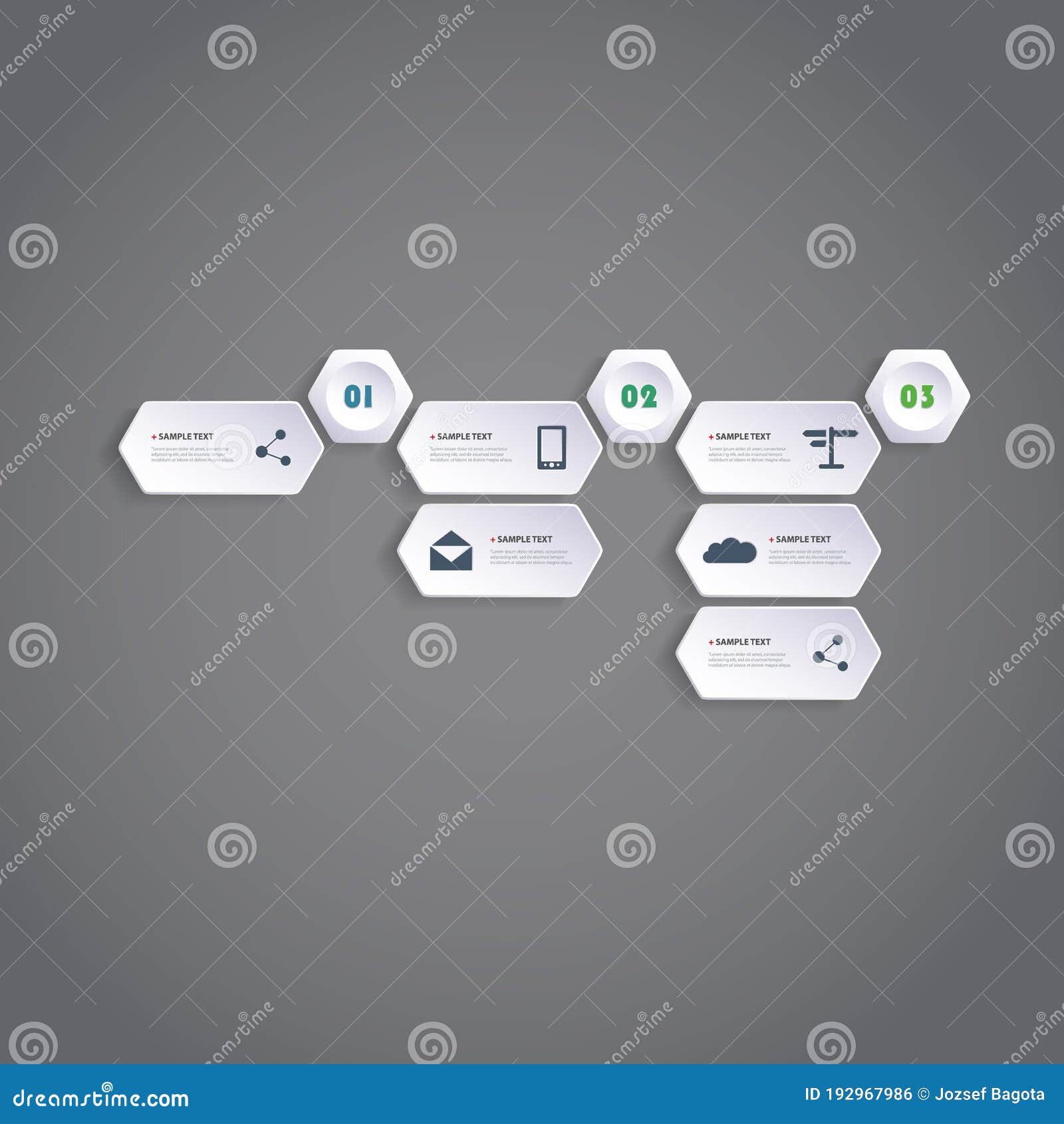Infographic Concept with Hexagons - Flow Chart Design - Timeline Stock ...