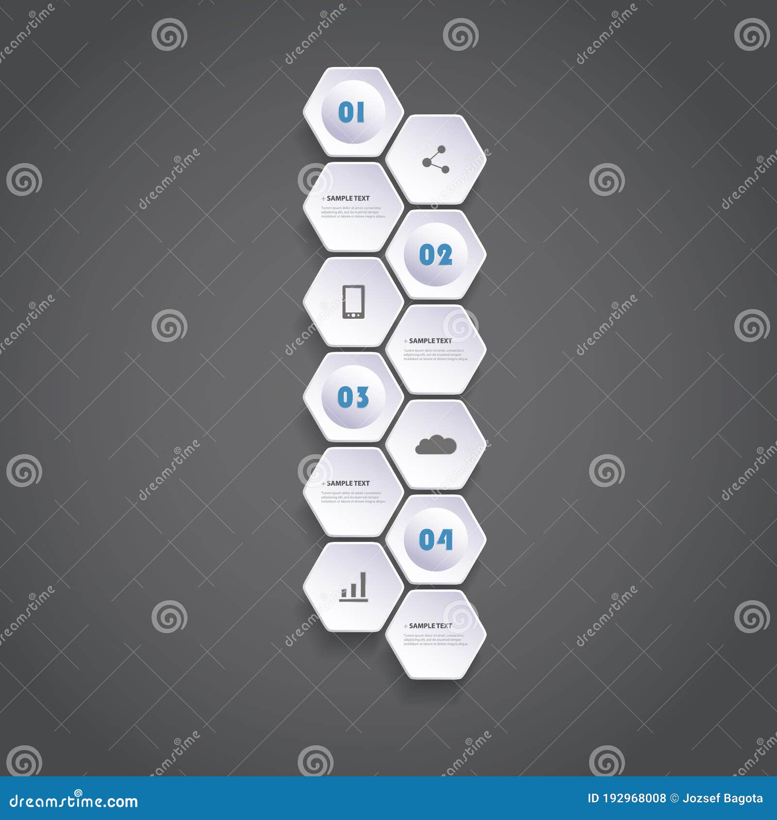 Infographic Concept with Hexagons - Flow Chart Design - Timeline Stock ...