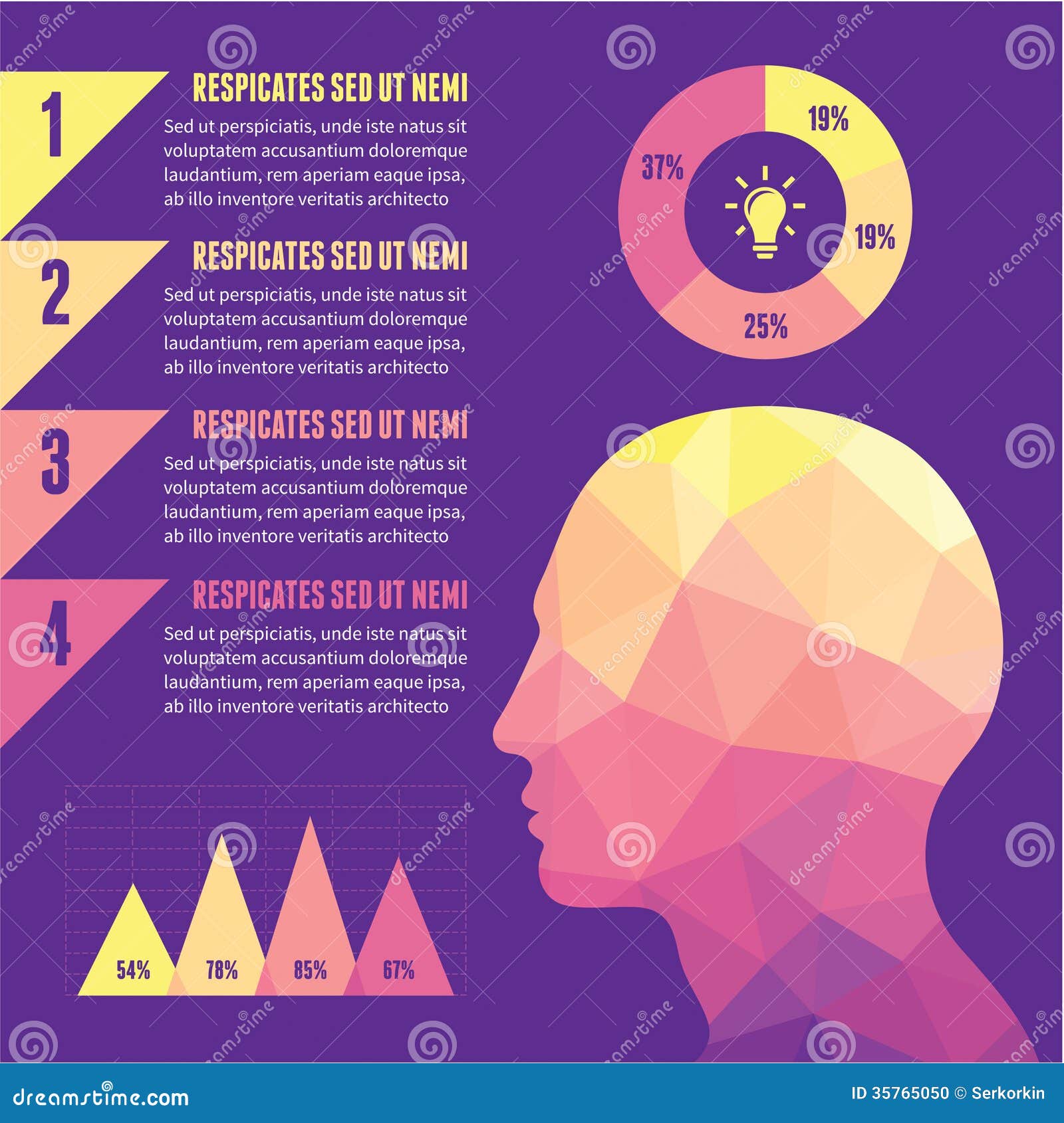 Infographic Concept with Human Head Stock Vector - Illustration of ...