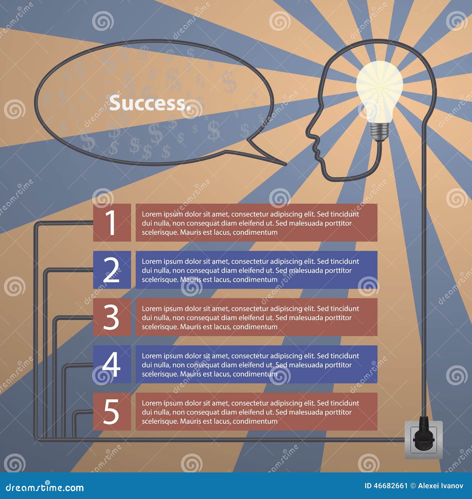 Infographic Concept Menselijk Hoofd Met Het Idee - Vector Illustratie ...
