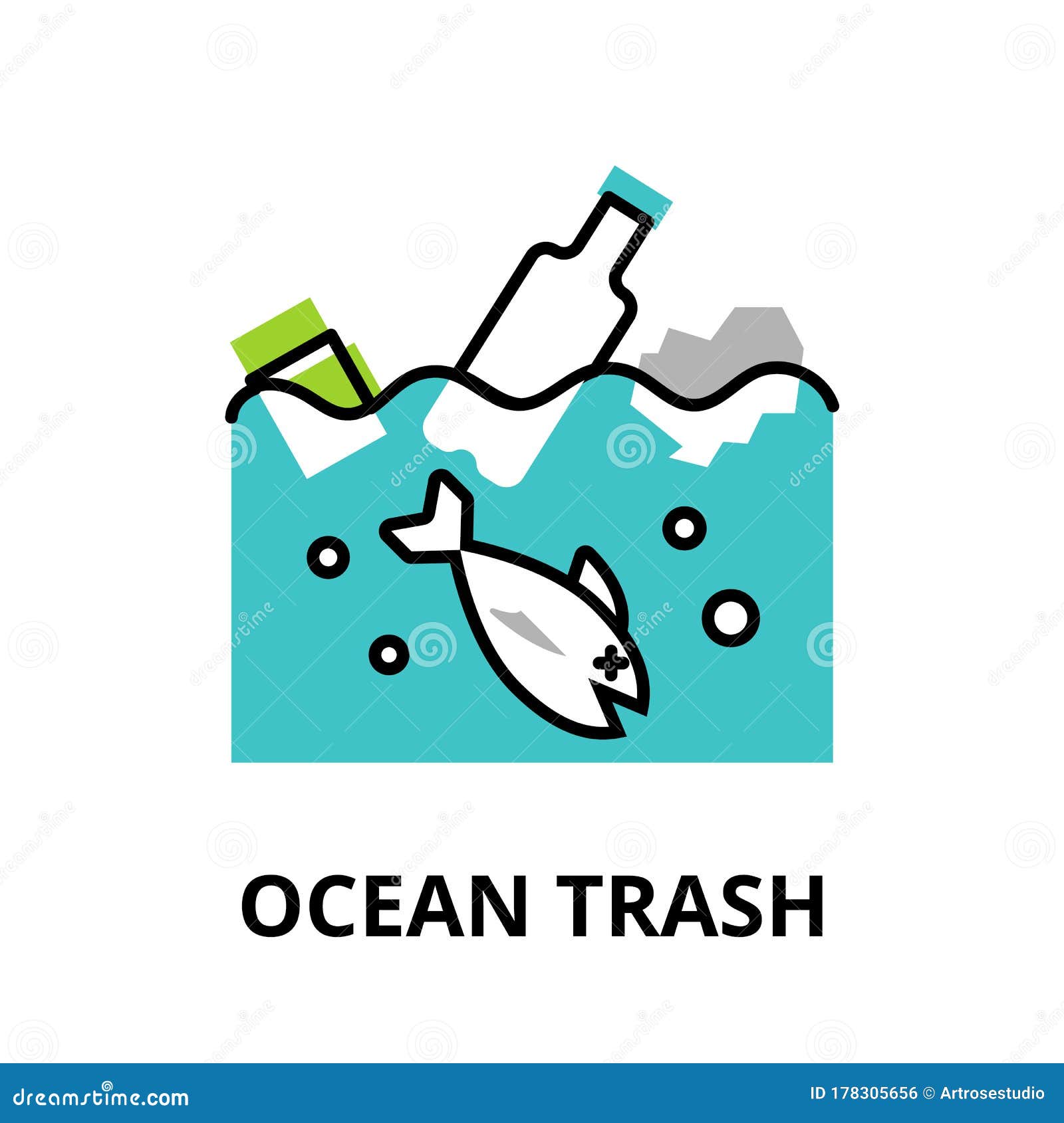 Infographic Concept of Ocean Trash Stock Vector - Illustration of ...