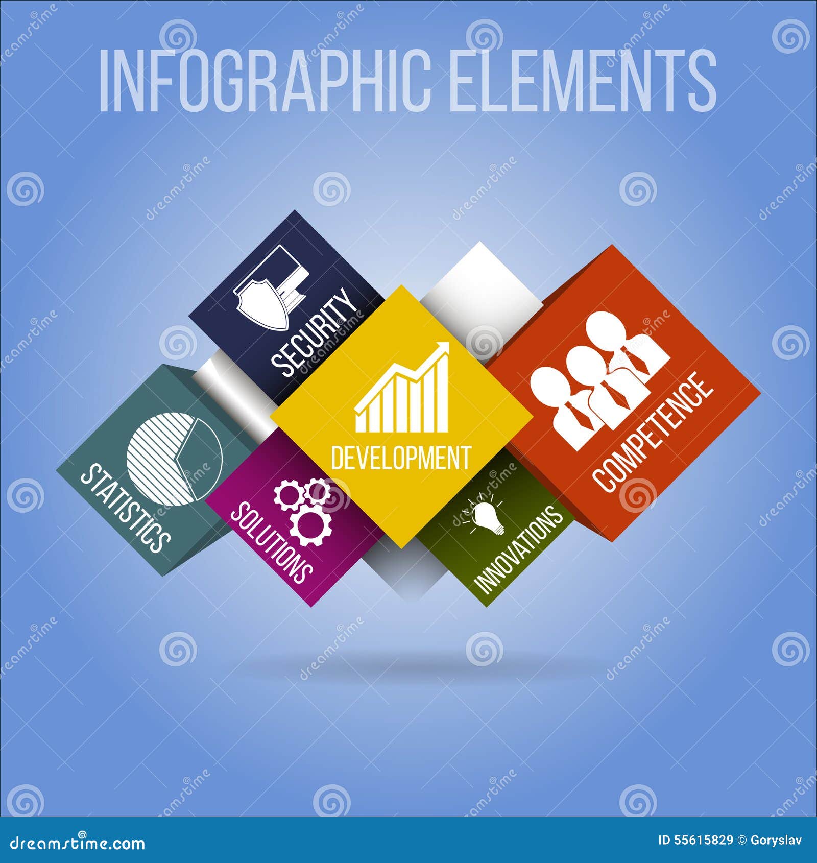 Infographic Concept. Vector Infographic Elements And Icons On The Blue ...