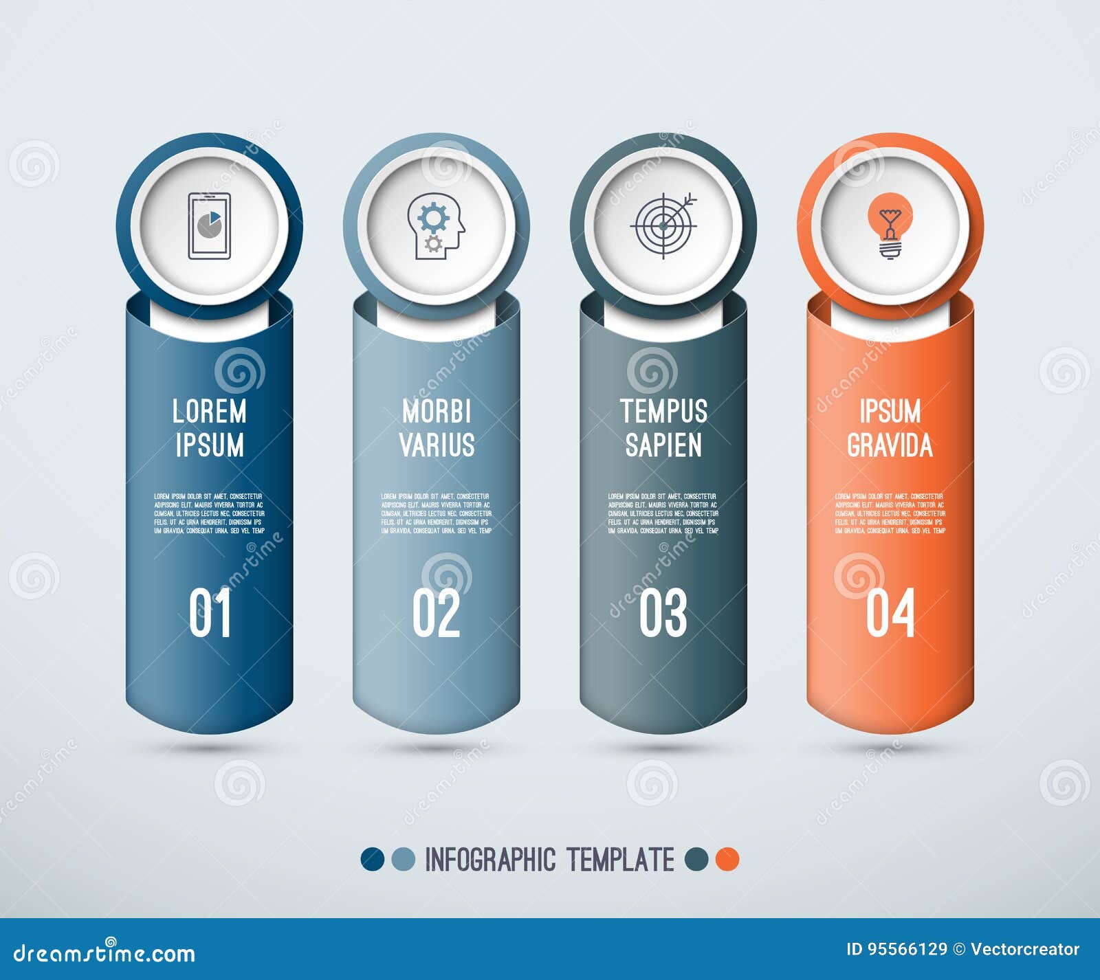 Infographic Concept of 4 Vertical Elements. Stock Vector - Illustration ...