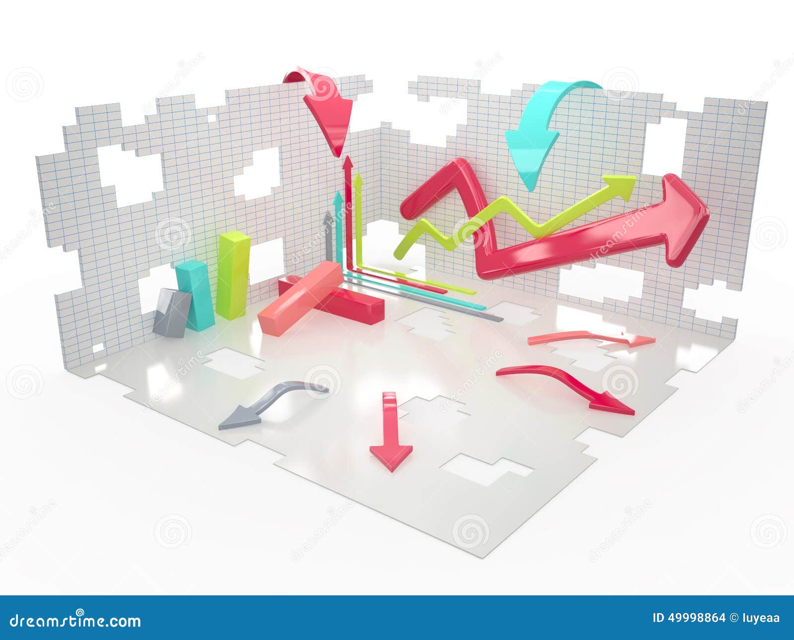Infographic conception, 3D stock illustration. Illustration of arrow ...