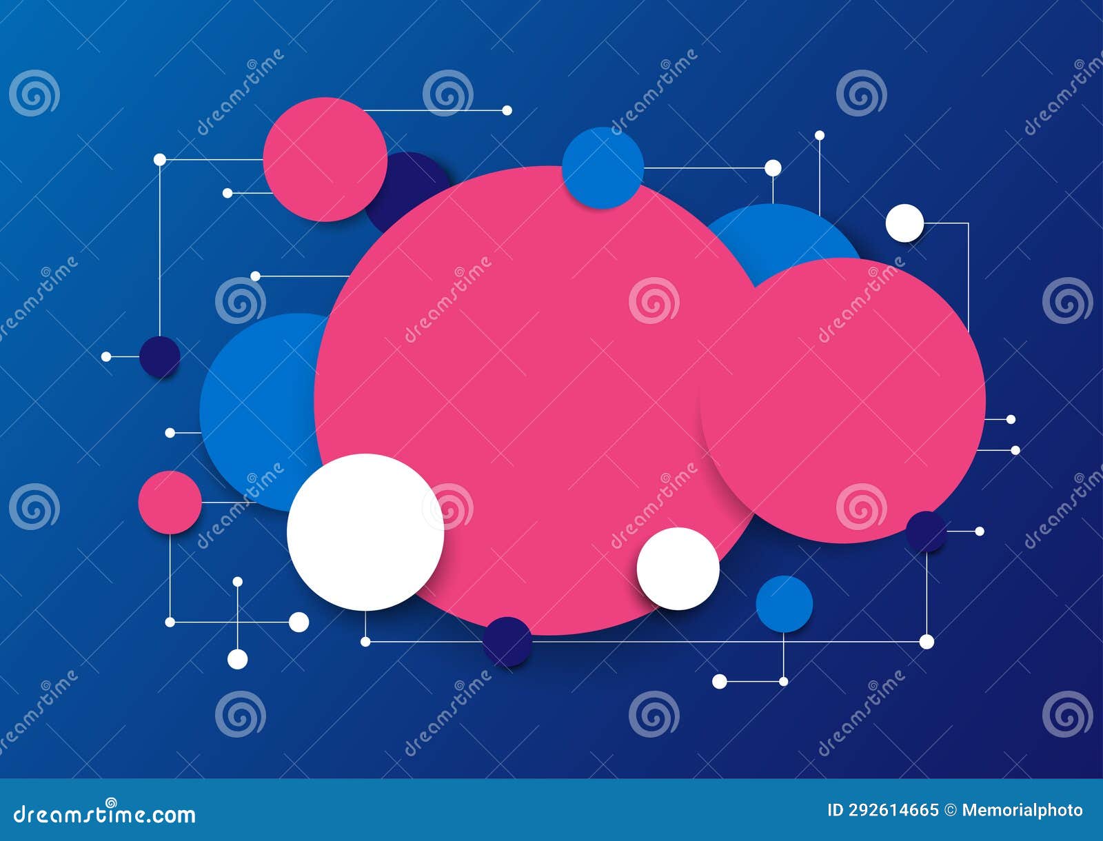 Infographic Connected Flat Design. Circle Frame Diagram Template Tech ...