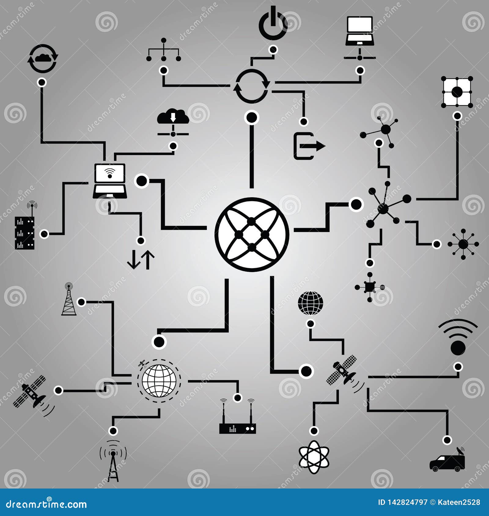 Infographic Connected Template Design Stock Vector - Illustration of ...
