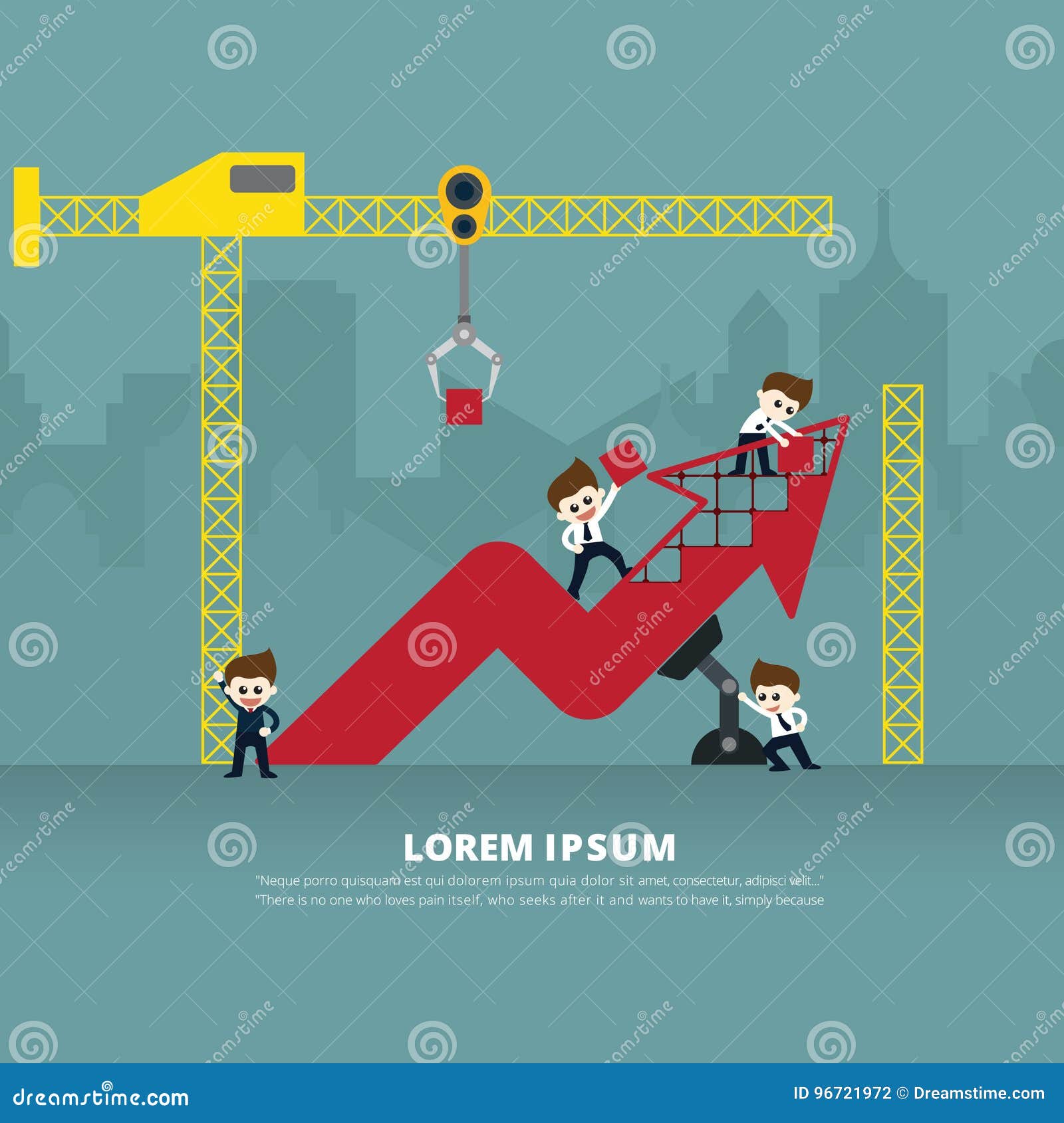 Infographic Construction Of Arow Graph Vector Illustration ...