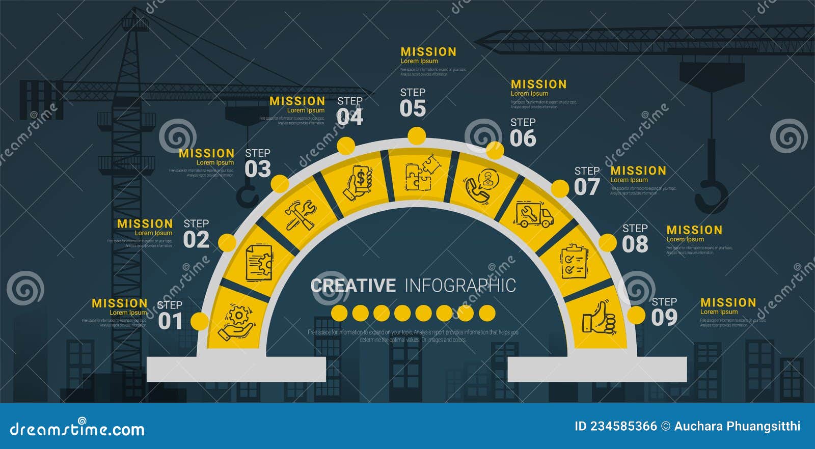 Infographic for Construction Site Vector, Buildings and Special ...