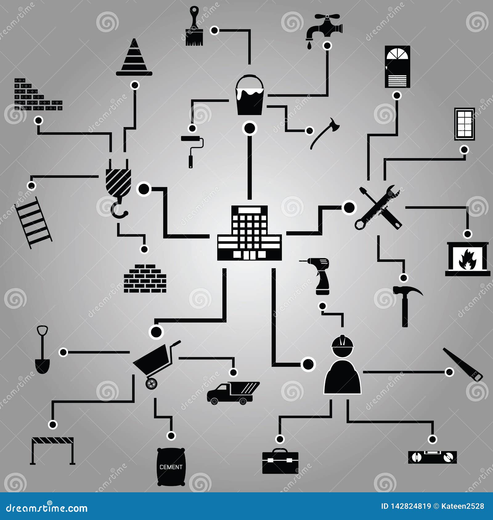 Infographic Construction Of Arow Graph Vector Illustration ...