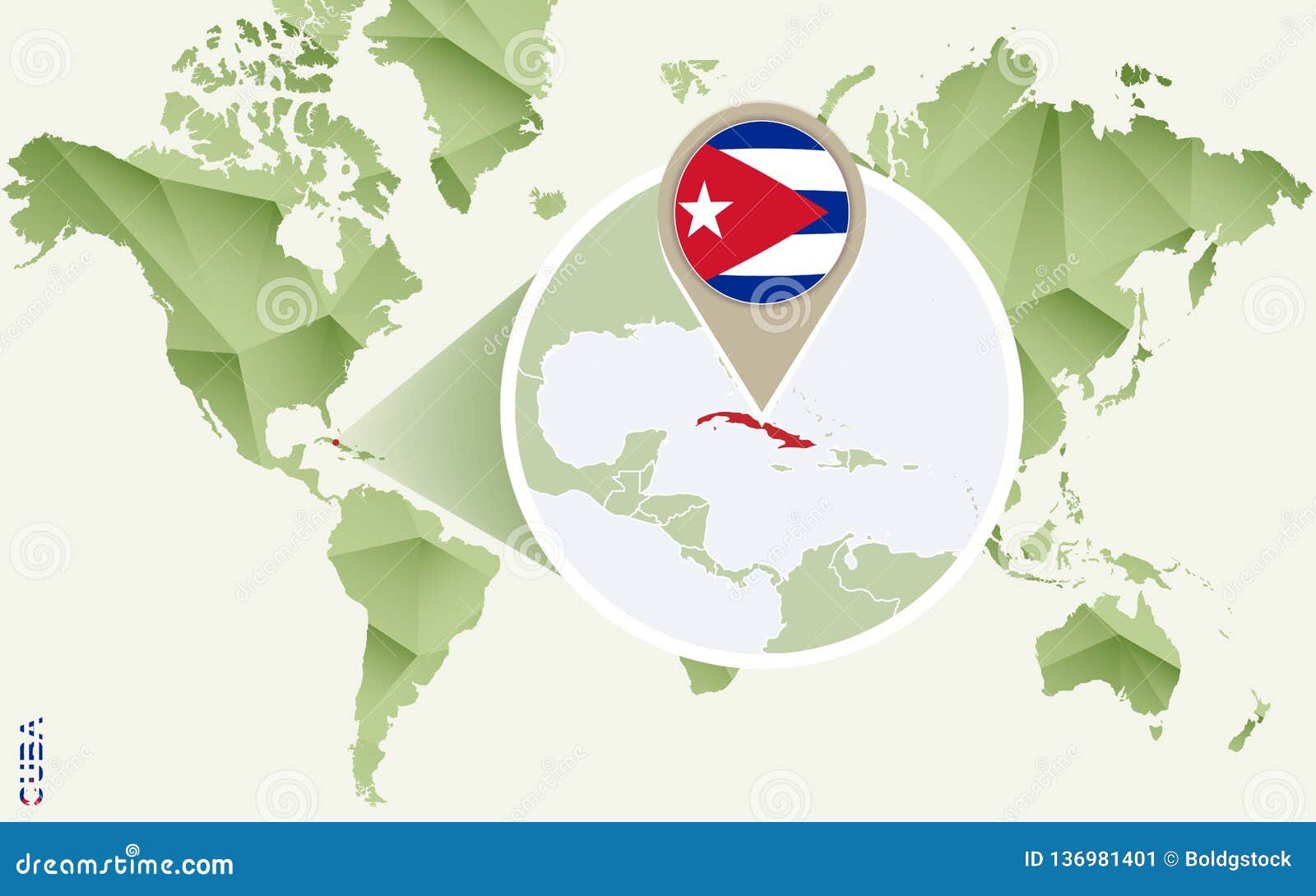 Infographic for Cuba, Detailed Map of Cuba with Flag Stock Vector ...