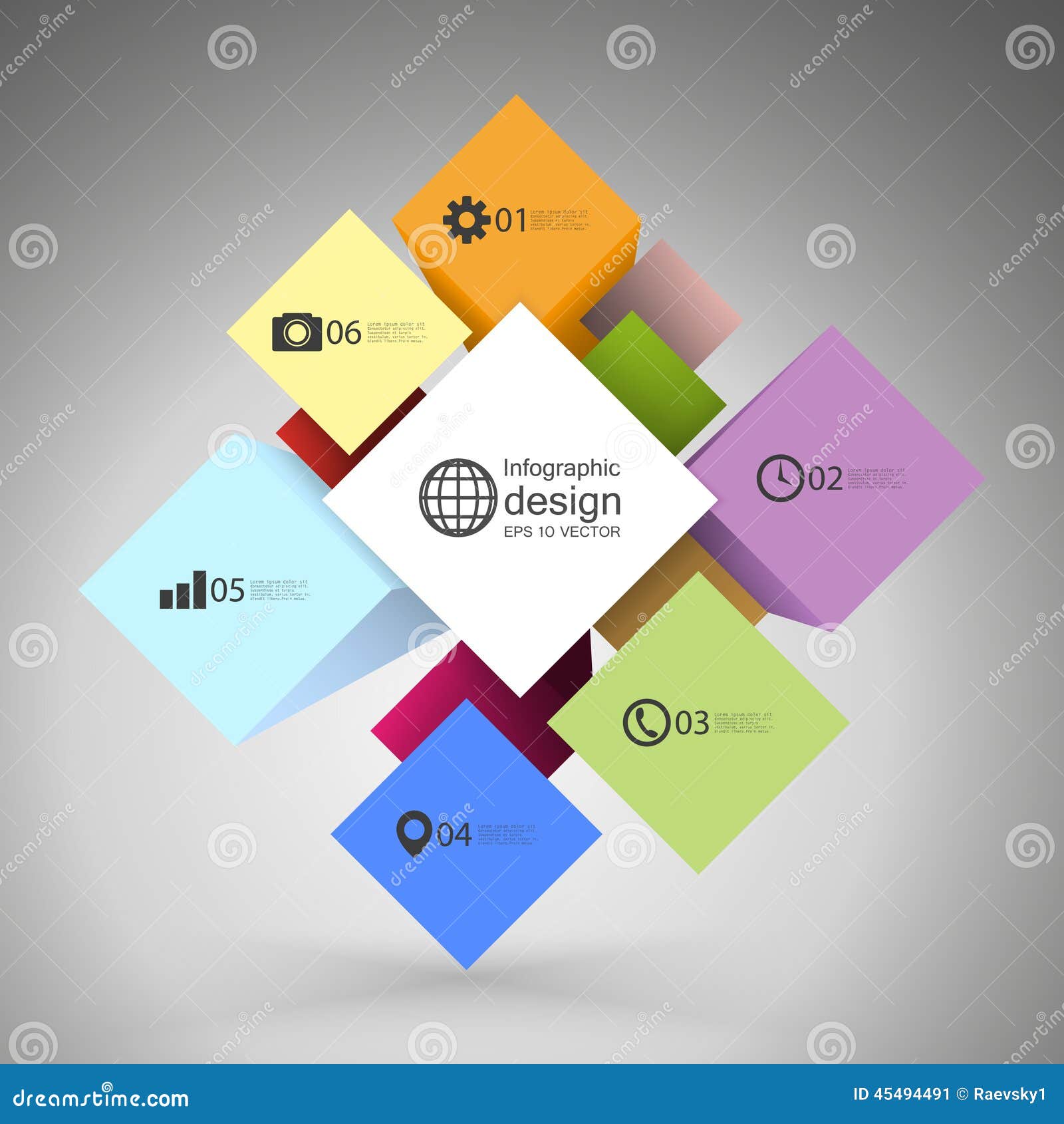 Infographic 3D Cube Diagram Chart, Graph. Cartoon Vector ...