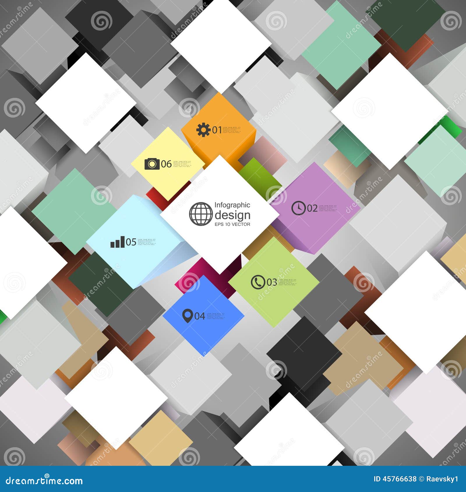 Infographic 3D Cube Diagram Chart, Graph. Cartoon Vector ...