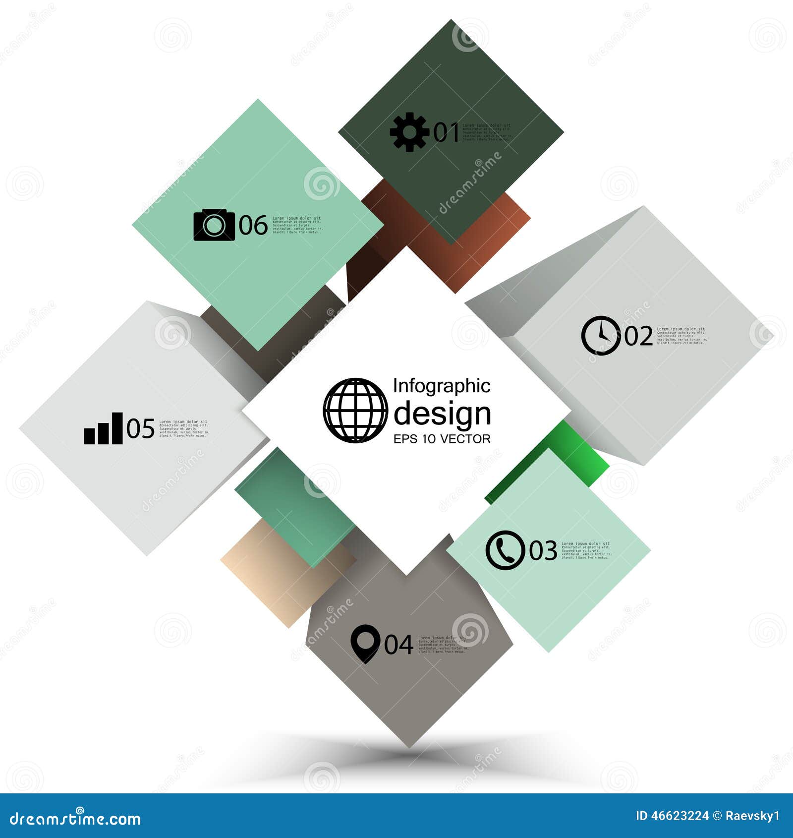 Infographic 3D Cube Diagram Chart, Graph. Cartoon Vector ...