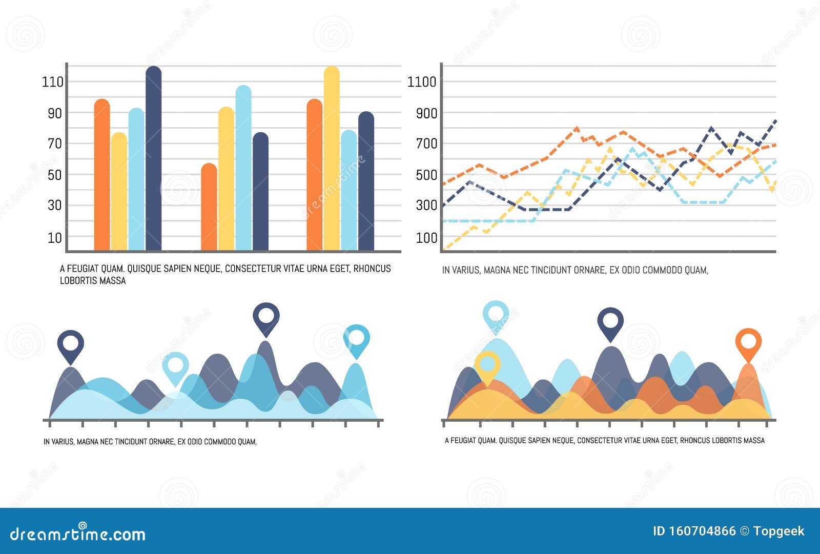 Infographic with Curves, Increasing Data Results Stock Vector ...