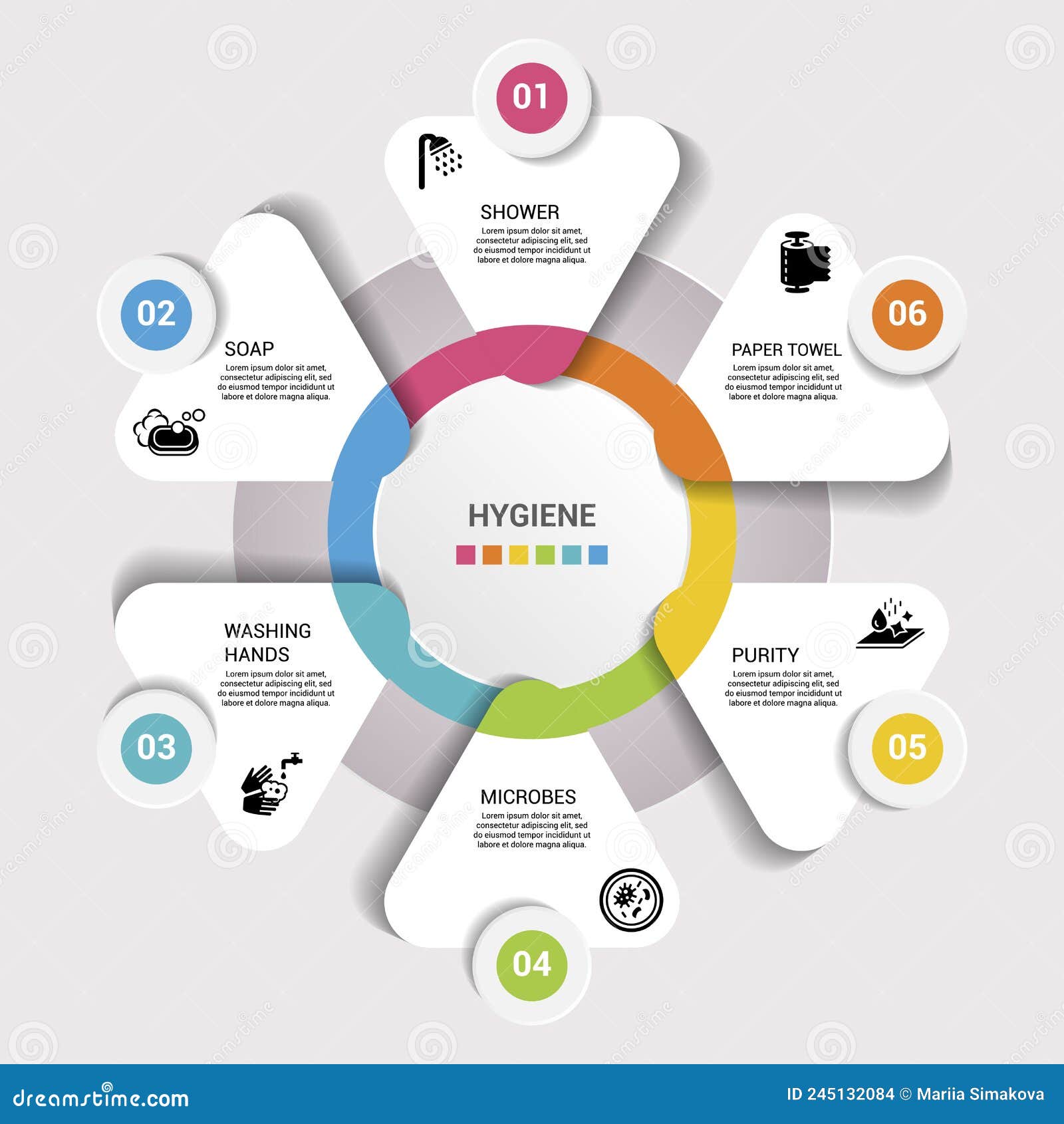 Infographic Customer Service Template. Icons in Different Colors ...