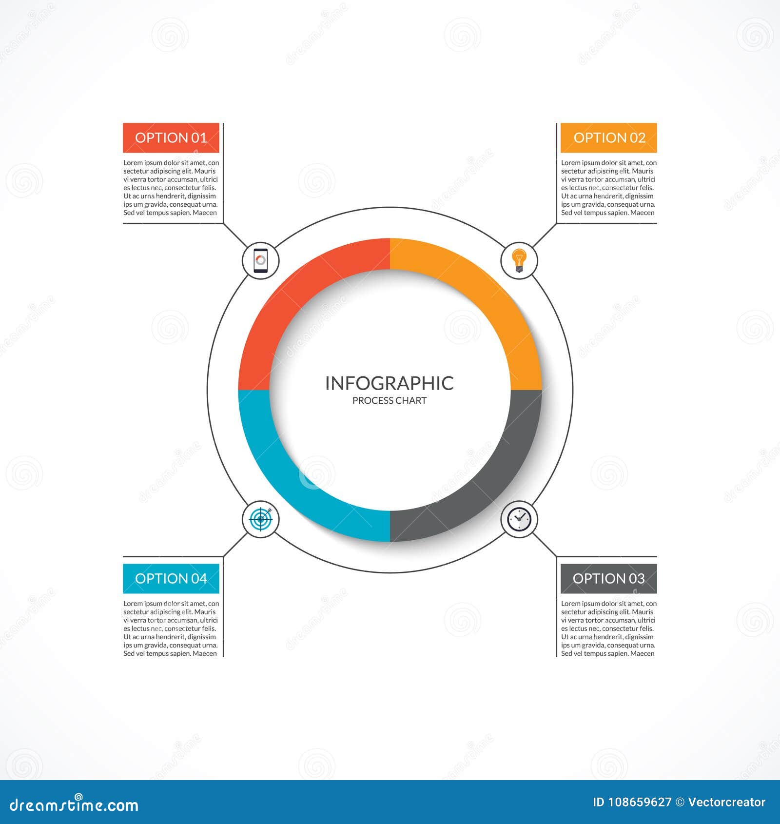 Infographic Cycle Diagram. Process Chart with 4 Options Stock ...