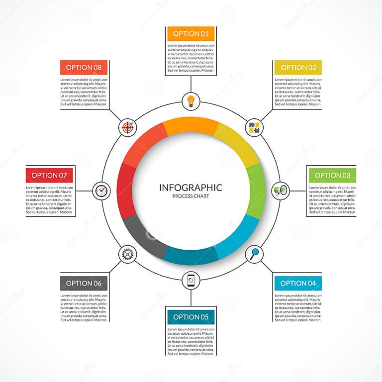 Infographic Cycle Diagram. Process Chart with 8 Options Stock ...