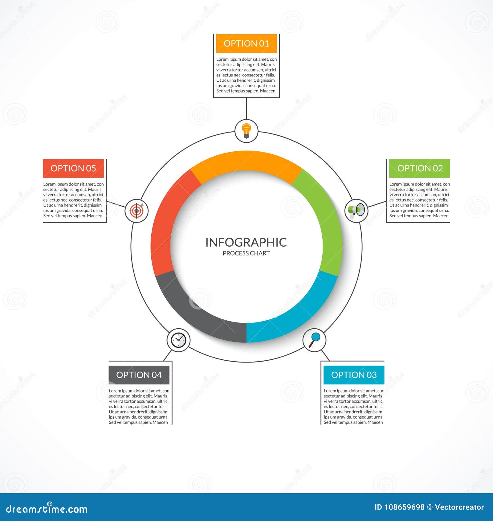 Infographic Cycle Diagram. Process Chart with 5 Options Stock ...