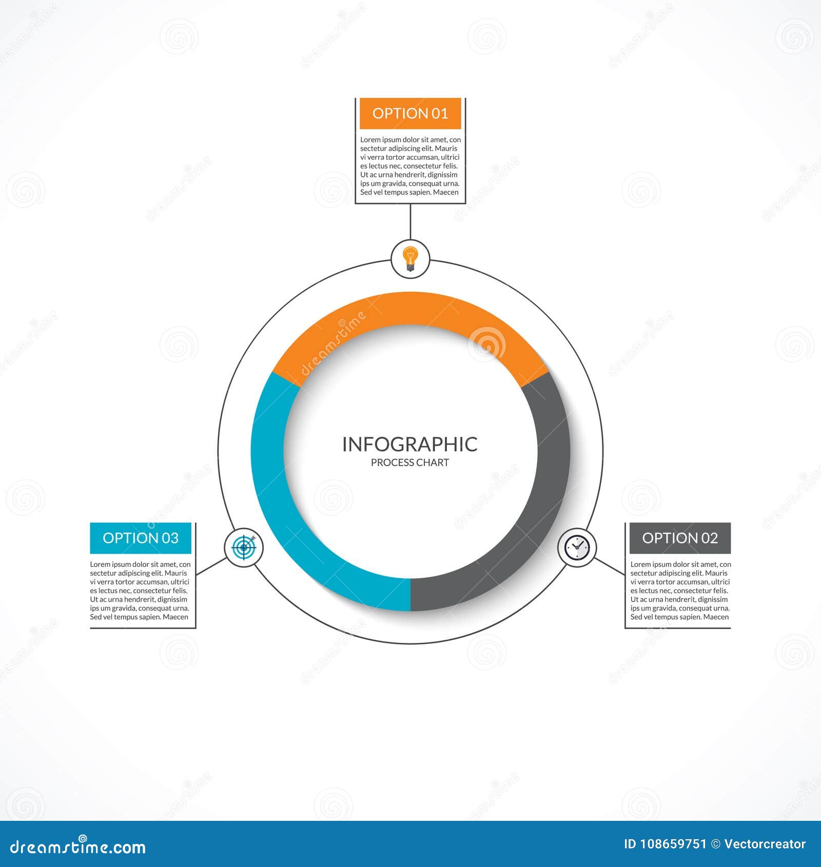 Infographic Cycle Diagram. Process Chart with 3 Options Stock ...