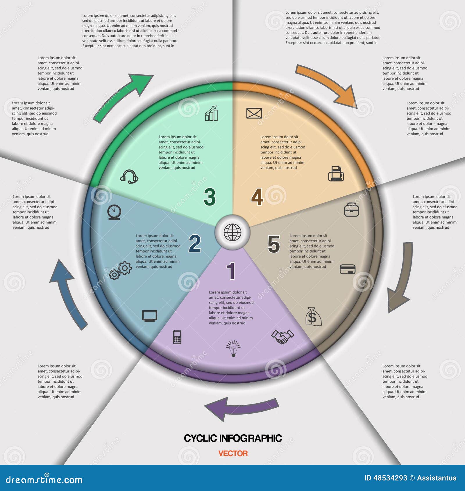 Infographic Cyclic Business Process or Workflow for Project Stock ...
