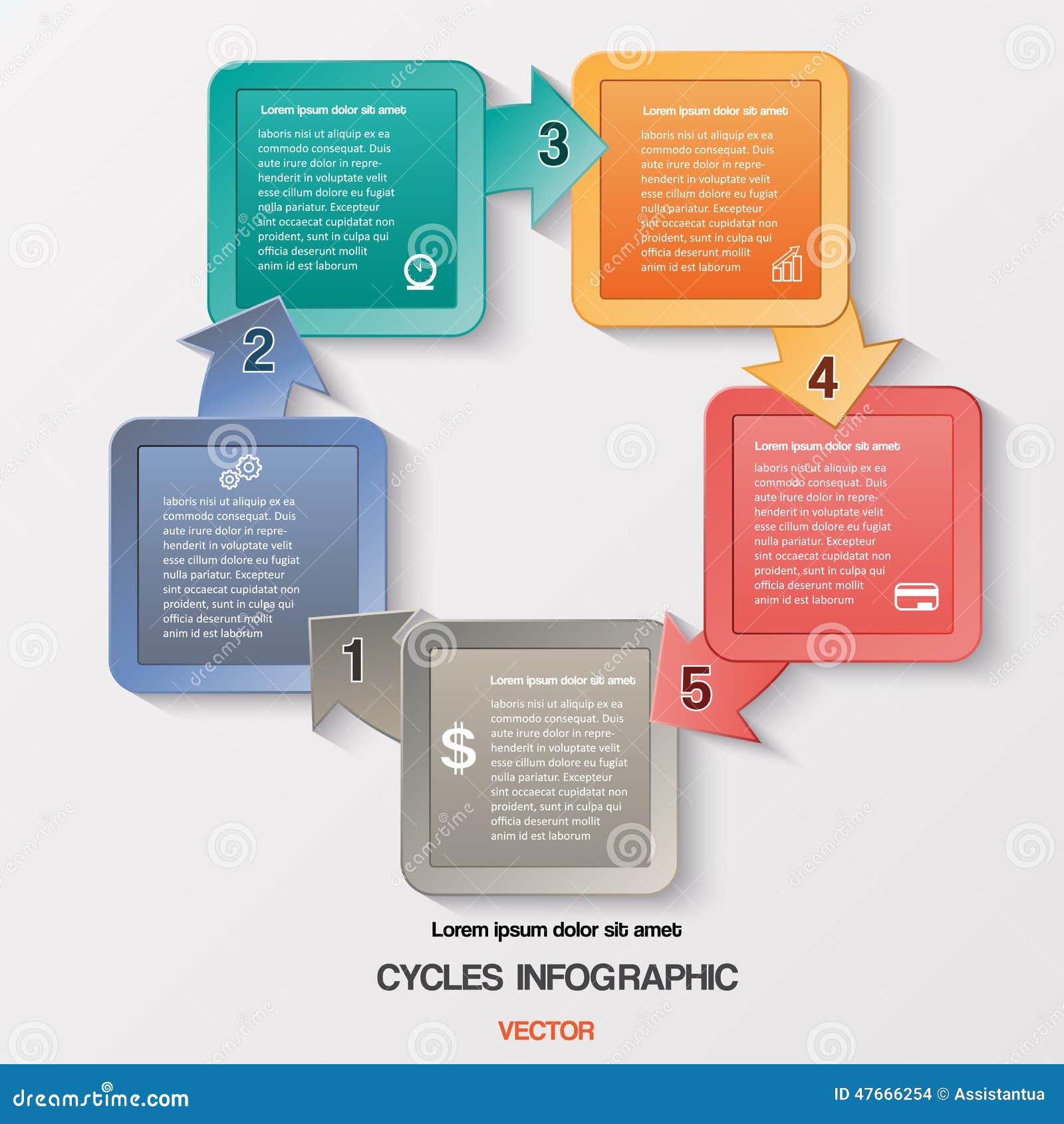 Infographic Cyclic Business Process or Workflow Stock Vector ...