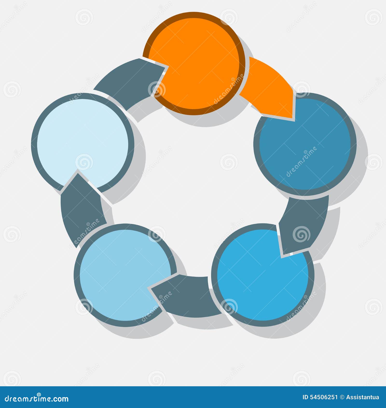 Infographic Cyclic Process with Text Areas , Five Positions Stock ...