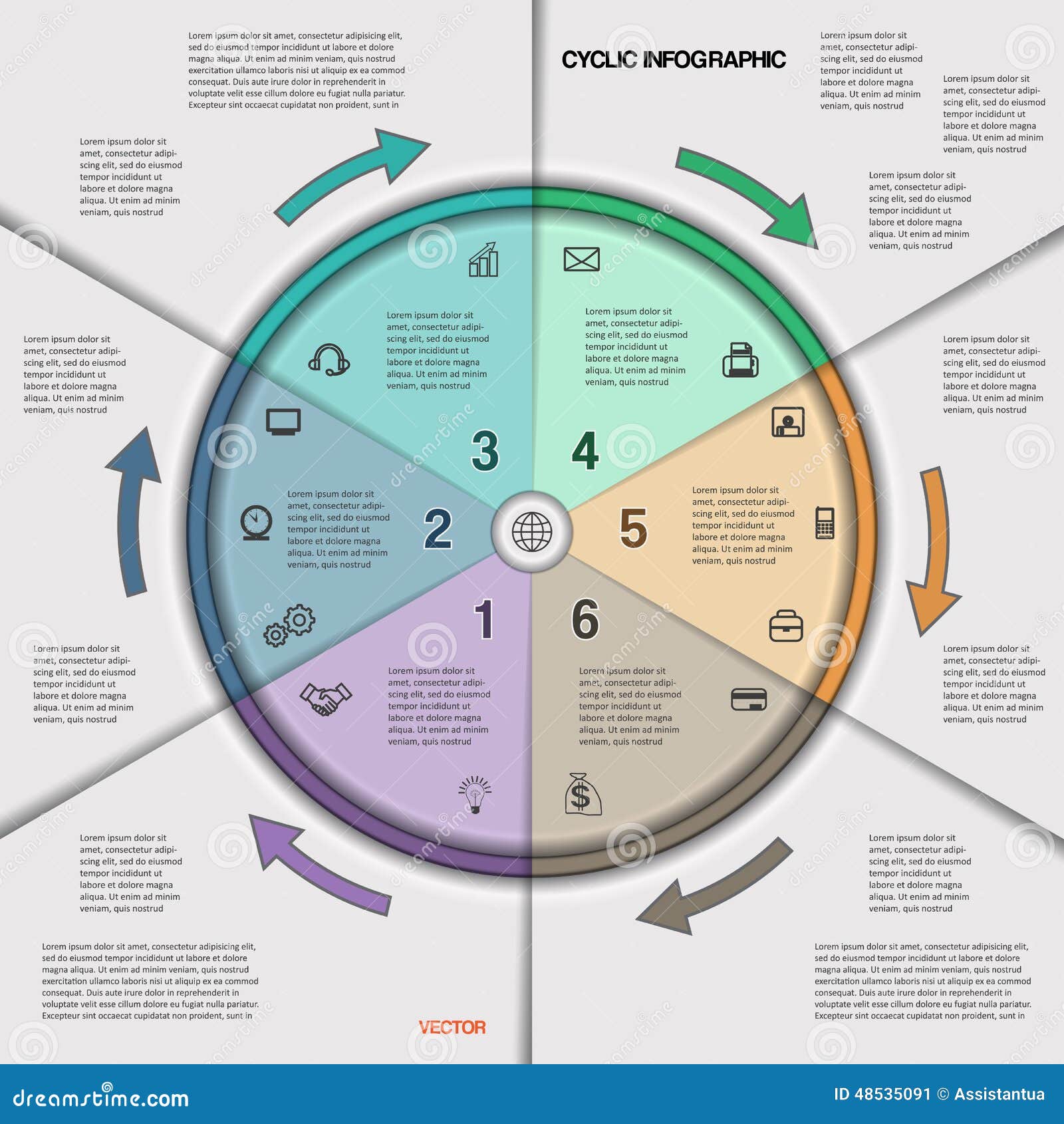 Infographic Cyclisch Bedrijfsproces of Werkschema Voor Project Vector ...