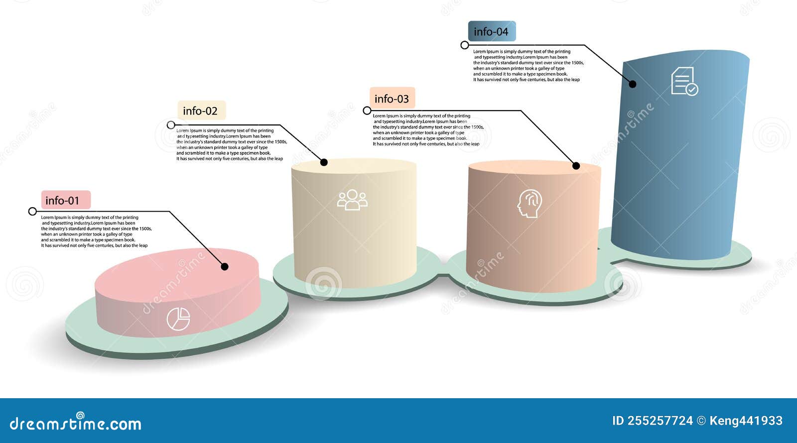 Infographic Cylinder Vector Template Process Concept Step for Strategy ...