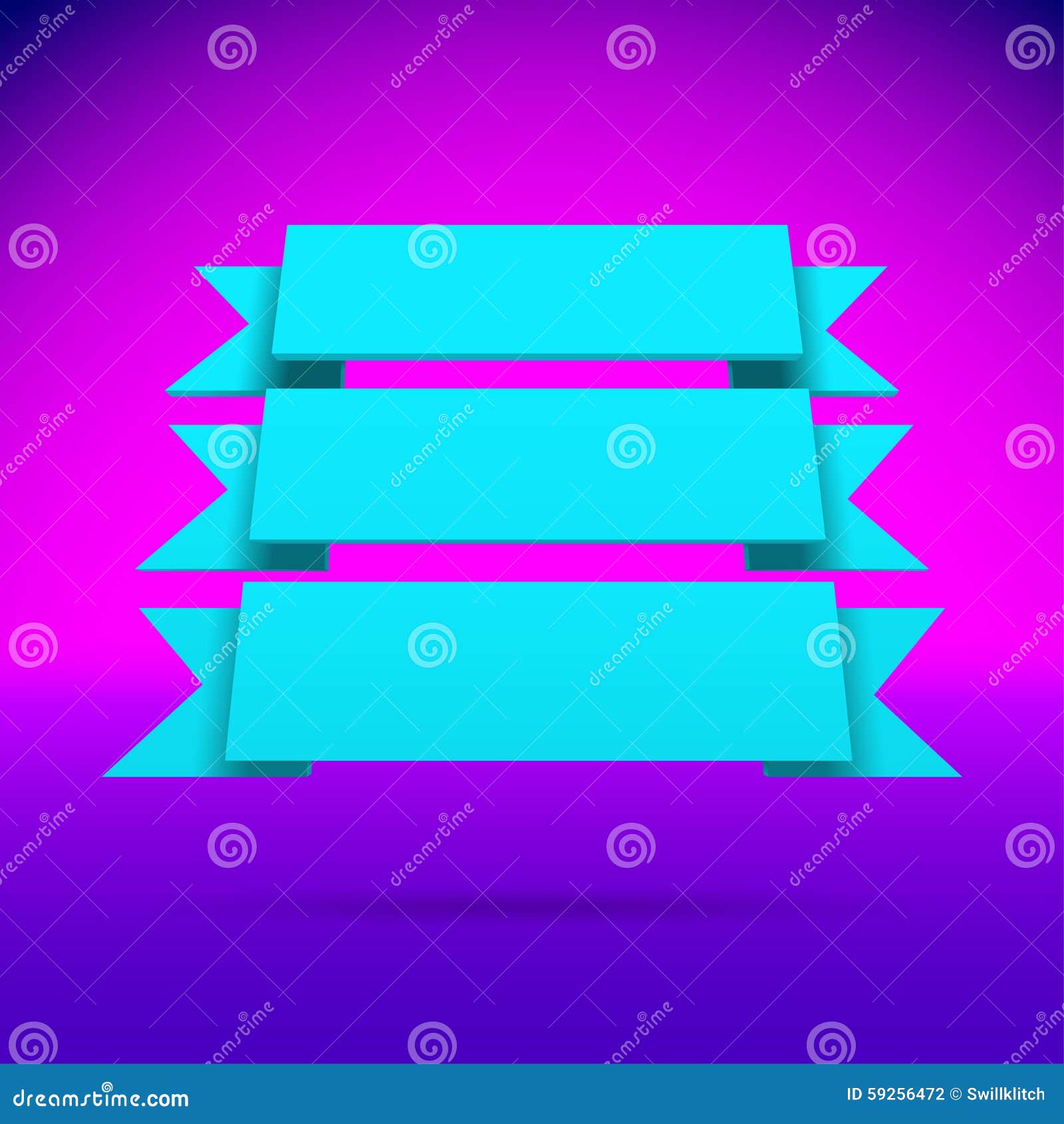 Infographic 3D Blue Ribbons Stock Vector - Illustration of list ...