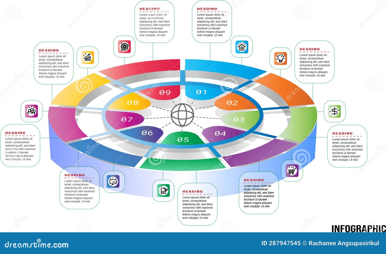 Usiness Infographic 3d Circle Elements Design. Stock Illustration ...