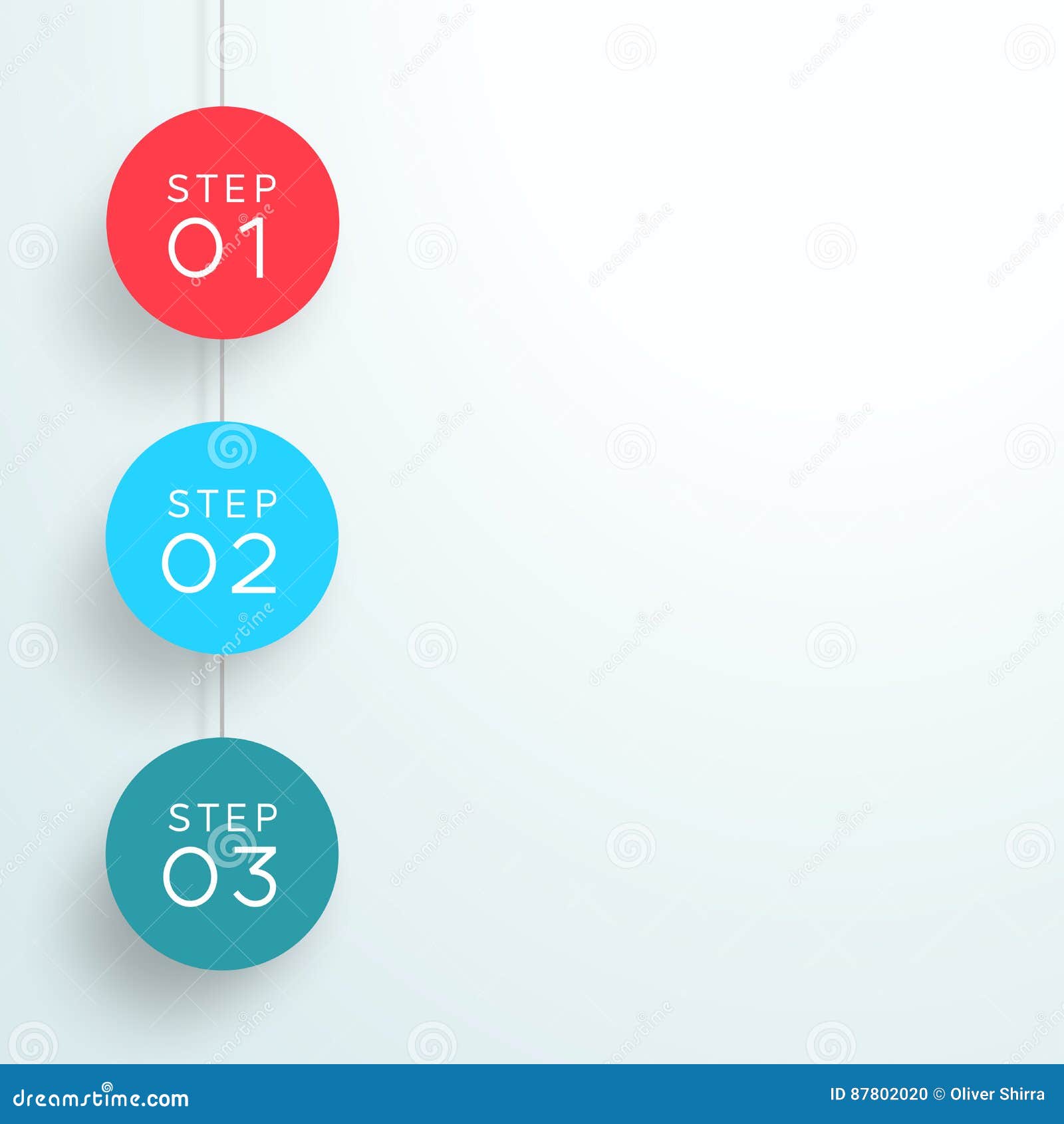 Infographic 3d Circle Steps 1 To 3 Hanging Signs Template Stock Vector ...