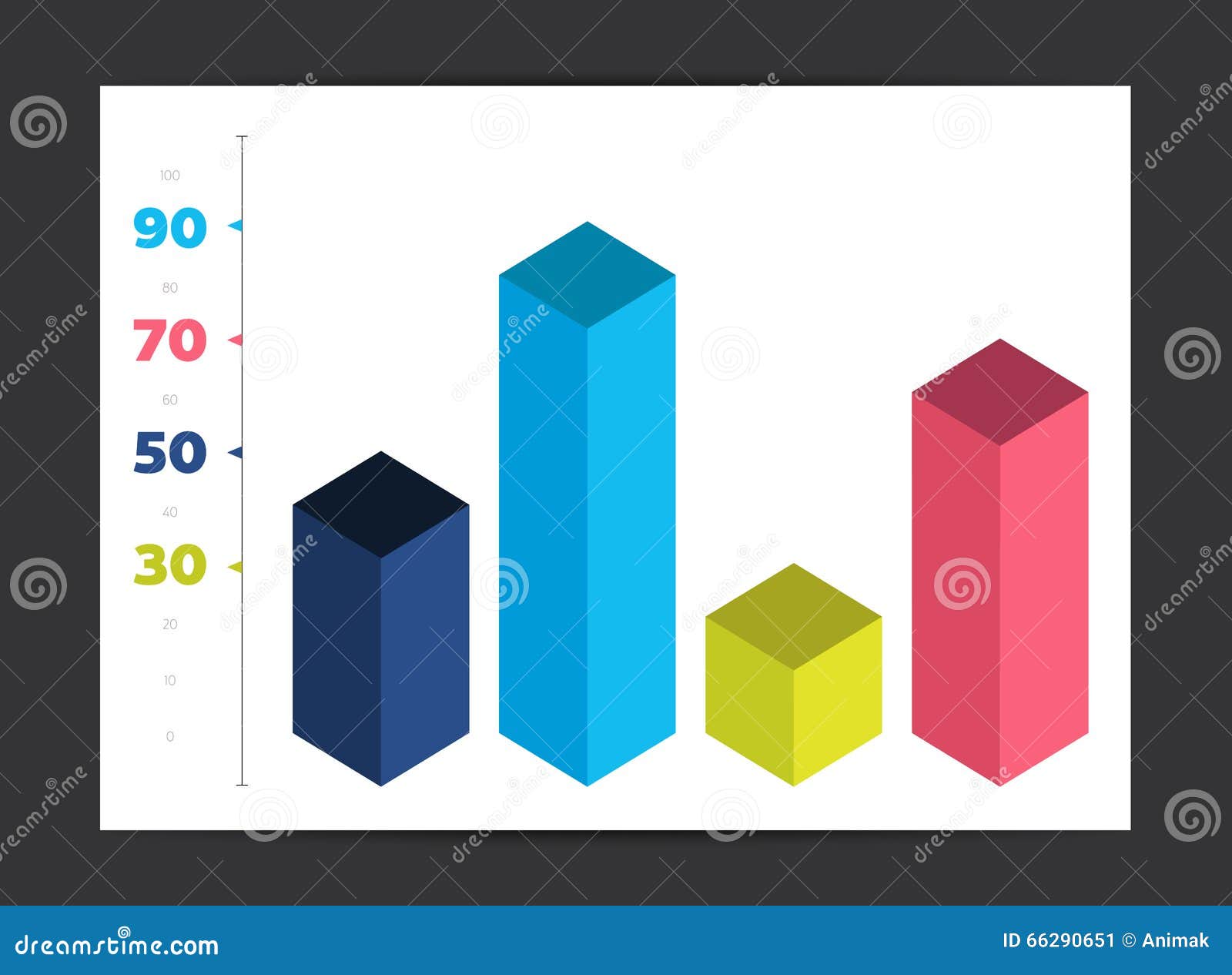 Infographic 3D Cube Diagram Chart, Graph. Cartoon Vector ...