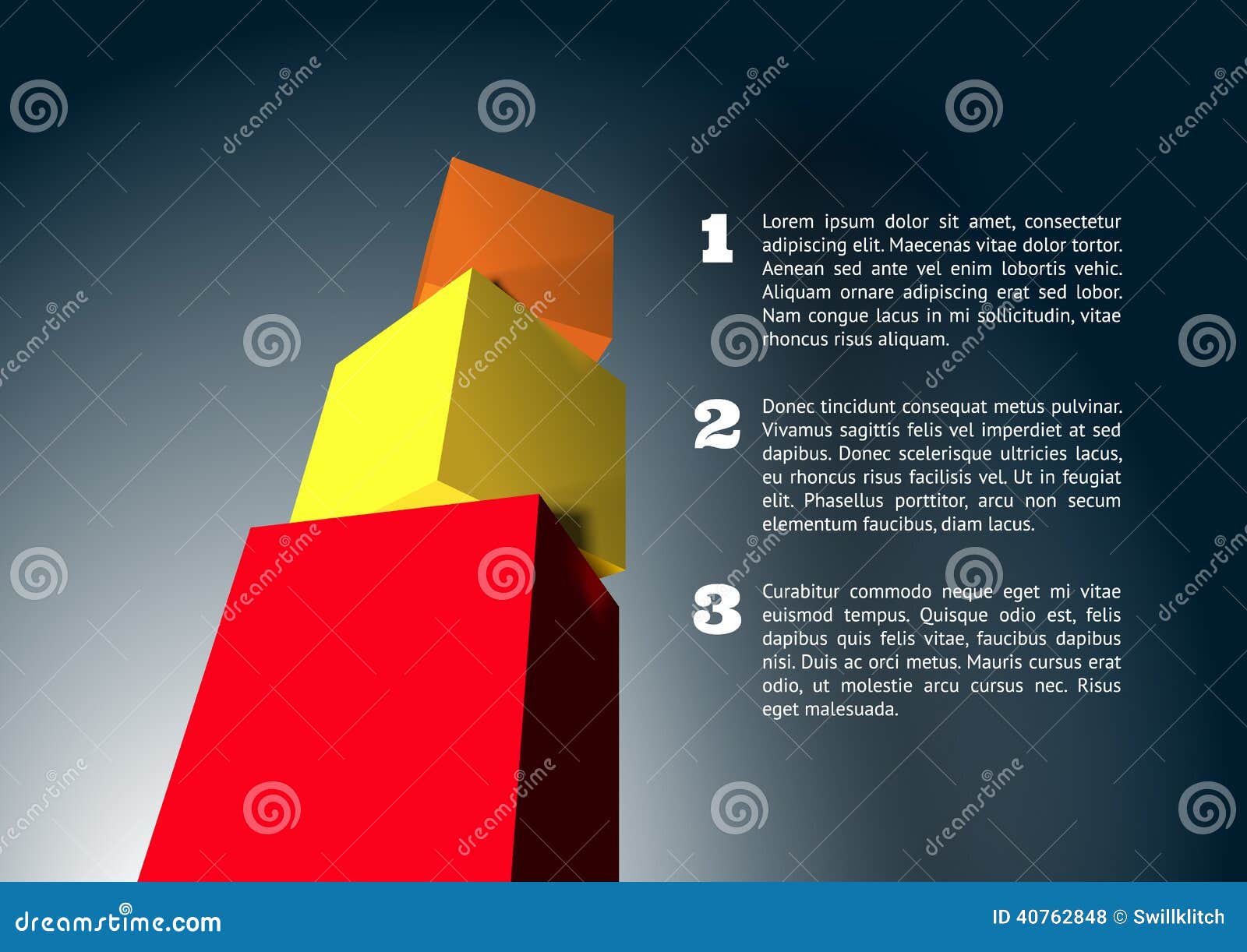Infographic With 3D Cube Pyramid Vector Illustration | CartoonDealer ...