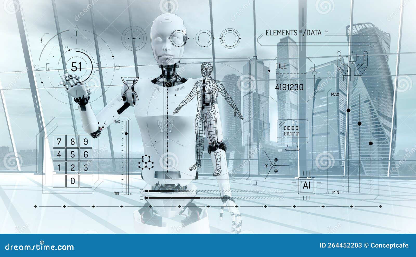 Humanization Artificial Intelligence Cartoon Vector | CartoonDealer.com ...