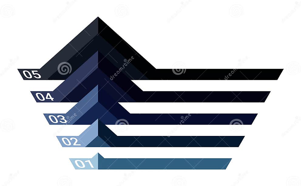 3d Infographic Pyramid Triangle Shape 5 Step Process Stock Vector ...