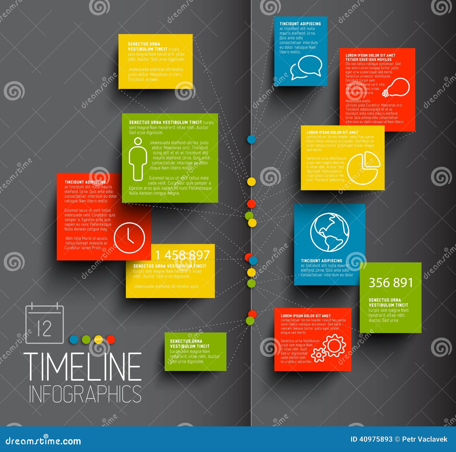 Infographic Dark Vertical Milestones Timeline Template With Spheres ...