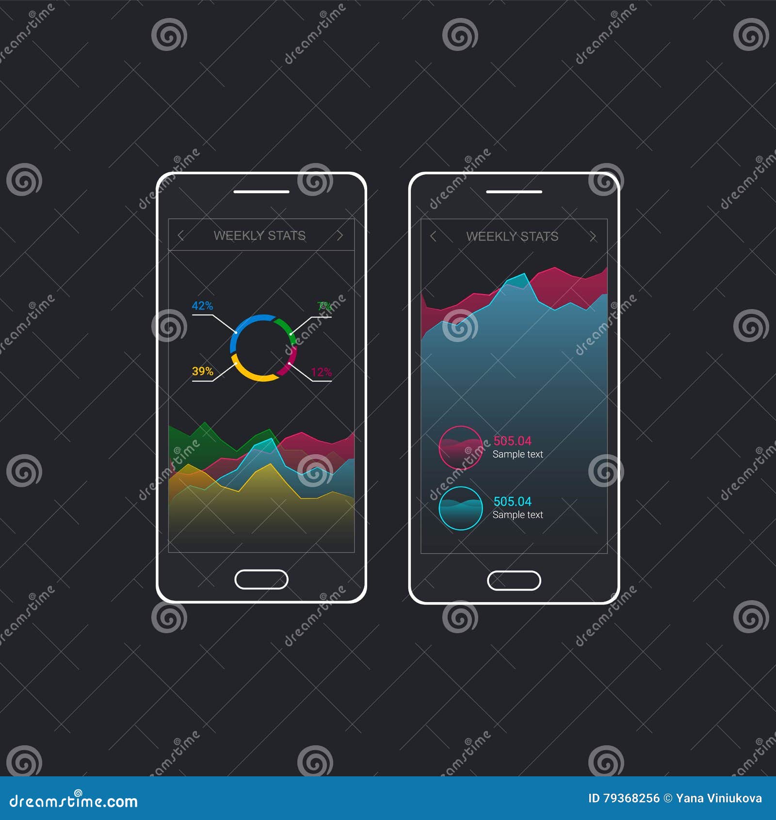 Infographic Dashboard Template with Flat Design Graphs and Charts ...