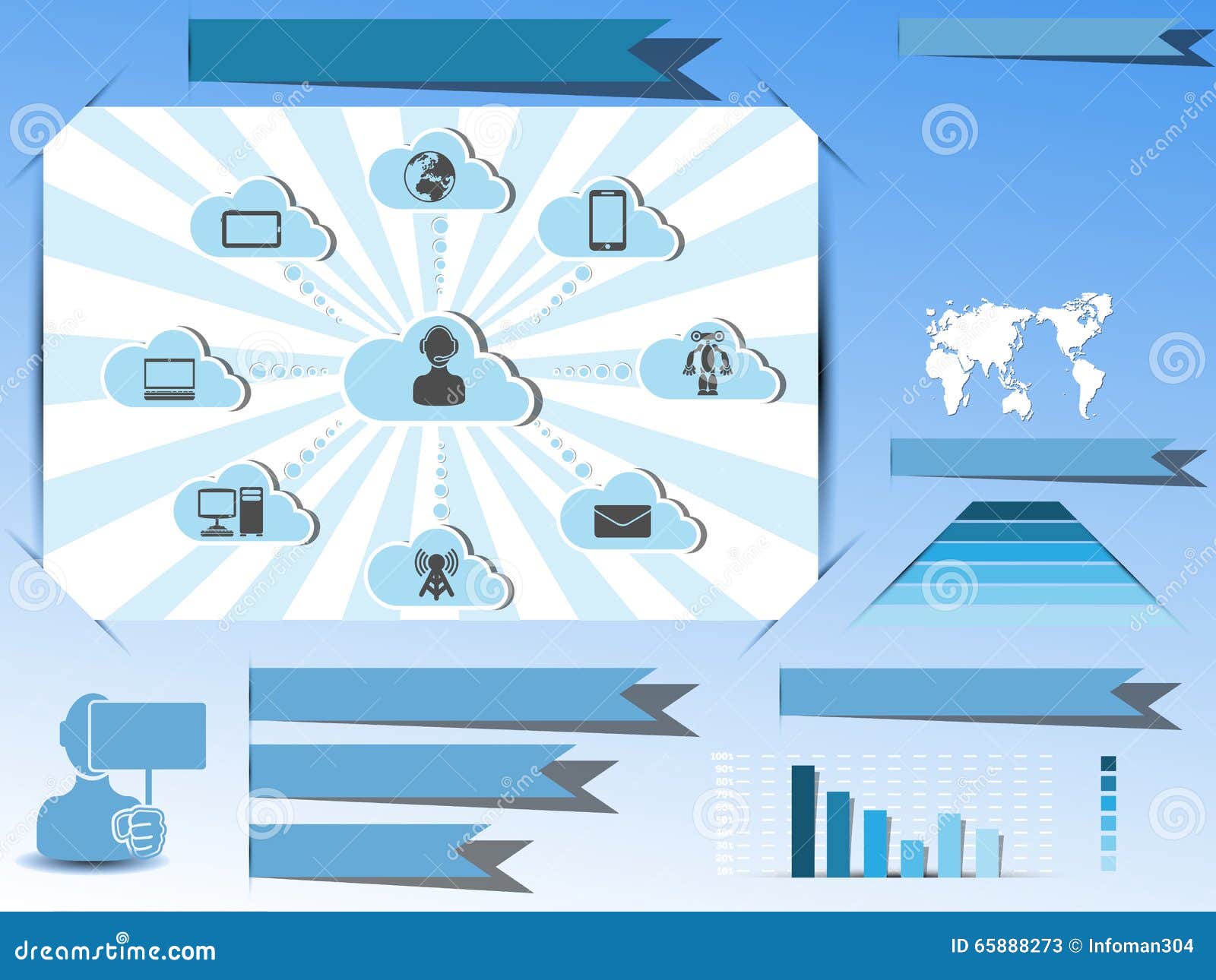 Infographic Demographic Elements Chart and Graphic Cloud Computing ...