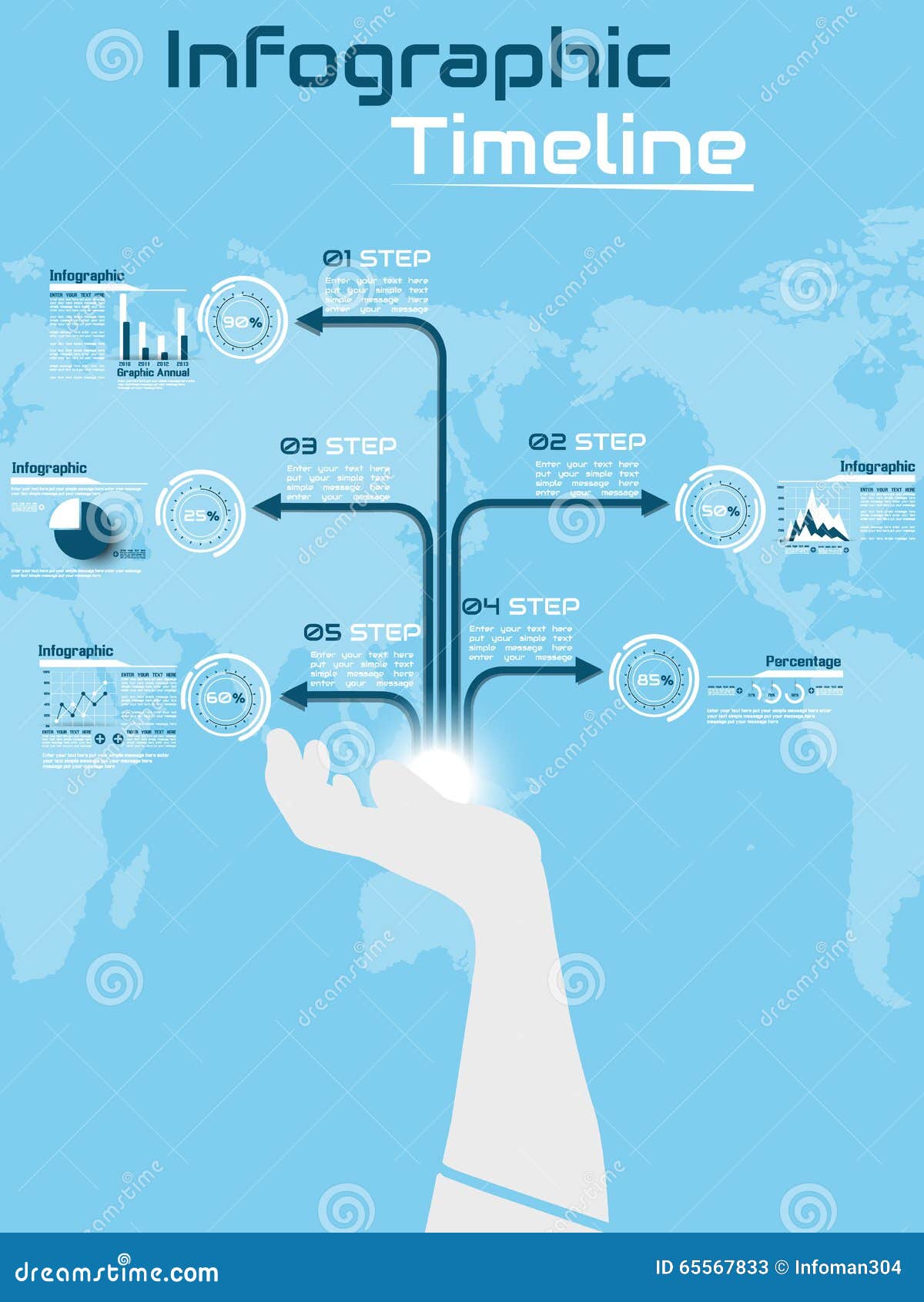 Infographic Demographic Elements Chart and Graphic Timeline Stock ...