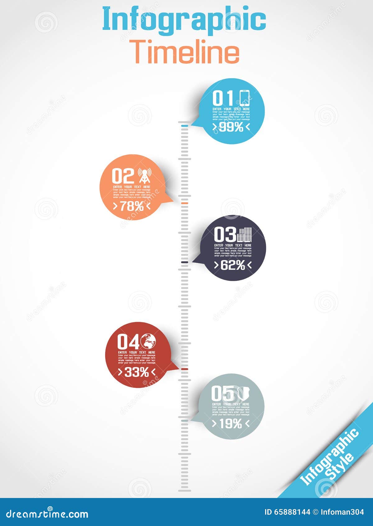 Infographic Demographic Elements Chart and Graphic Timeline Stock ...